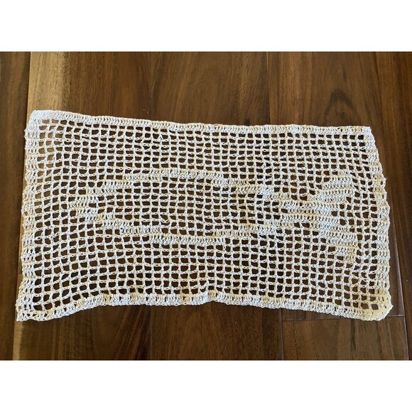 Other | Vintage Doily Hand Crocheted Filet Fish Ecru | Poshmark